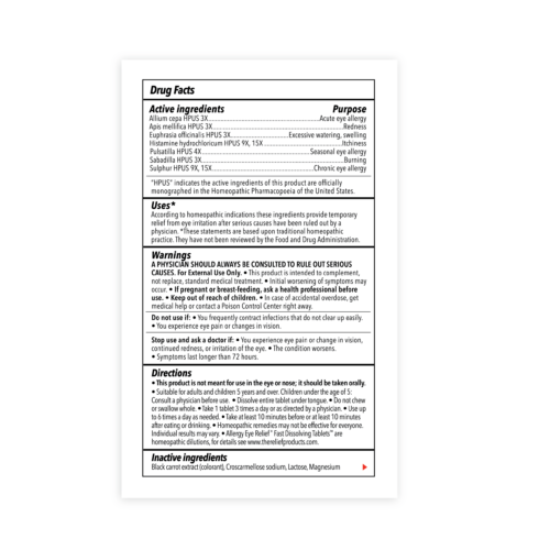 The Relief Products™» Allergy Eye Relief® Fast Dissolving Tablets™