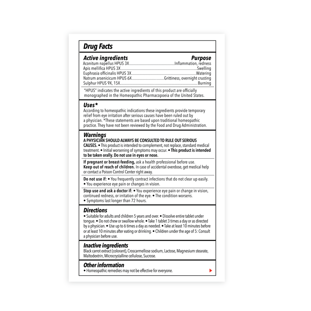 The Relief Products™» Pink Eye Relief™ Fast Dissolving Tablets™